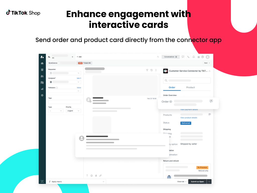 Zendesk for TikTok Shop App Integration with Zendesk Support